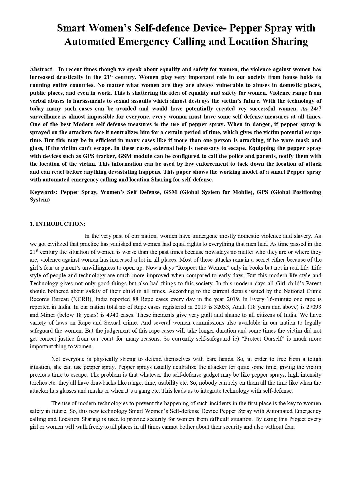 Smart Women’s Self-defence Device- Pepper Spray with Automated ...